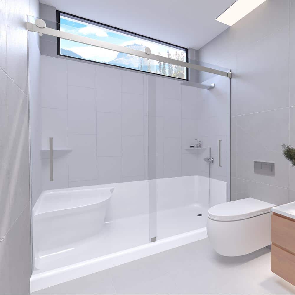 NuVo Winter White-Tetherow 60 in. x 32 in. x 83 in. Base/Wall/Door ...