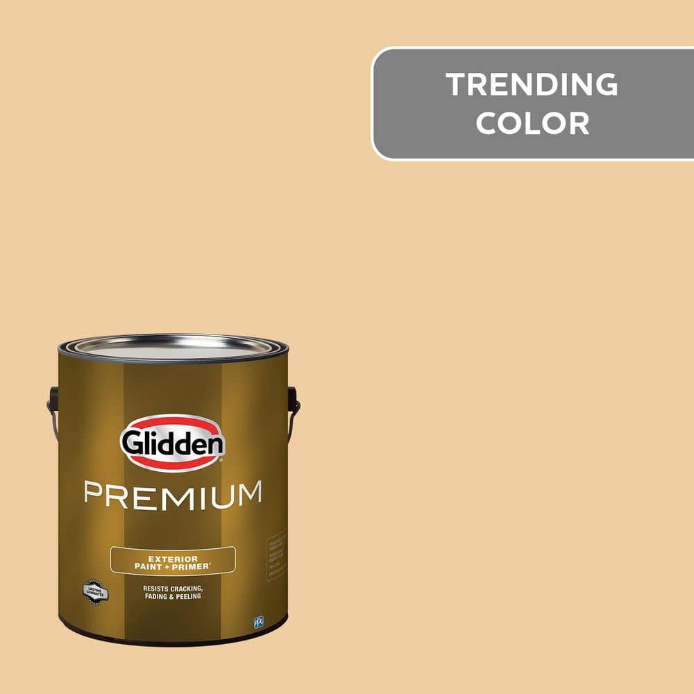 Glidden Premium 1 gal. Toffee Crunch Satin Exterior Latex Paint PPG1207 ...