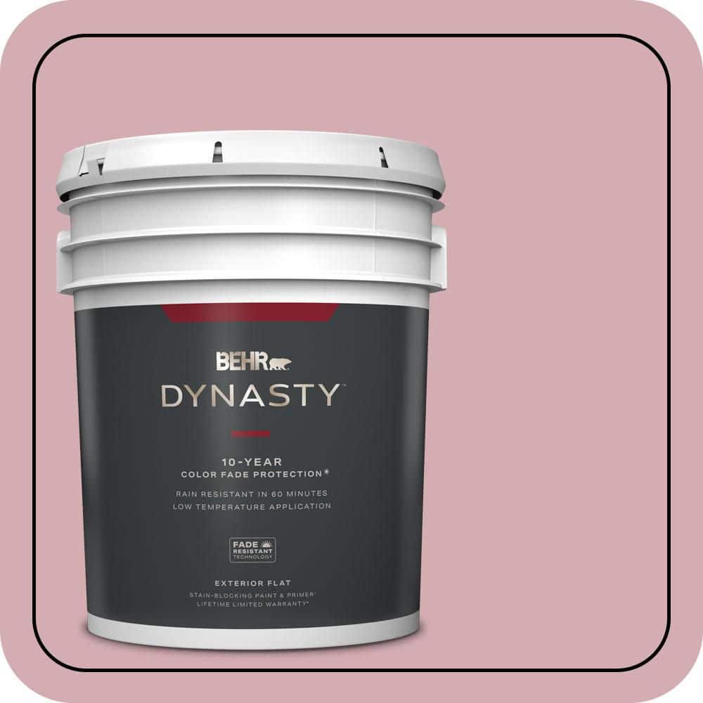 BEHR DYNASTY 5 gal. #S130-3 Ballet Rose Flat Exterior Stain-Blocking ...