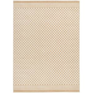 Nourison Casual Taupe 7 ft. x 9 ft. Checker Contemporary Area Rug ...