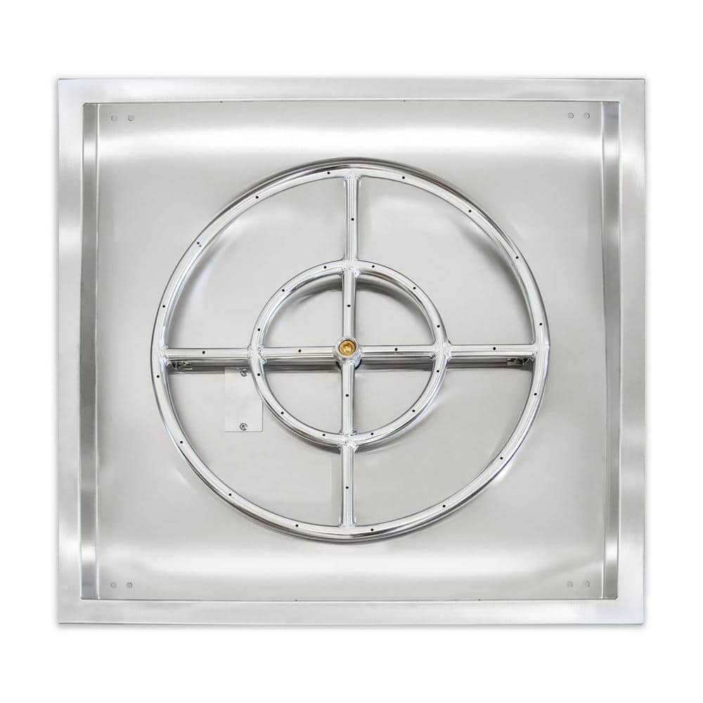 Bluegrass Living 24 Inch Stainless Steel Square Drop-In Fire Pit Burner ...