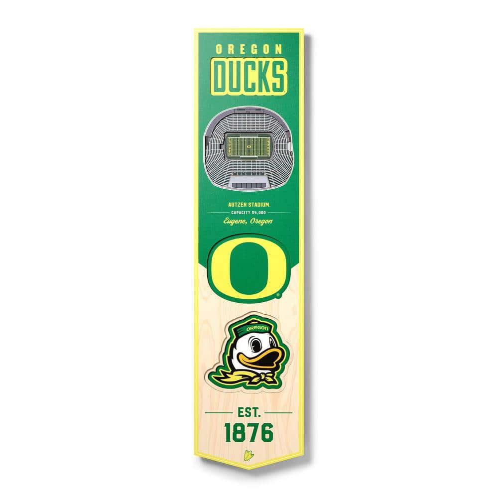 YouTheFan NCAA Oregon Ducks Wooden 8 x 32 3D Stadium Banner Decorative ...