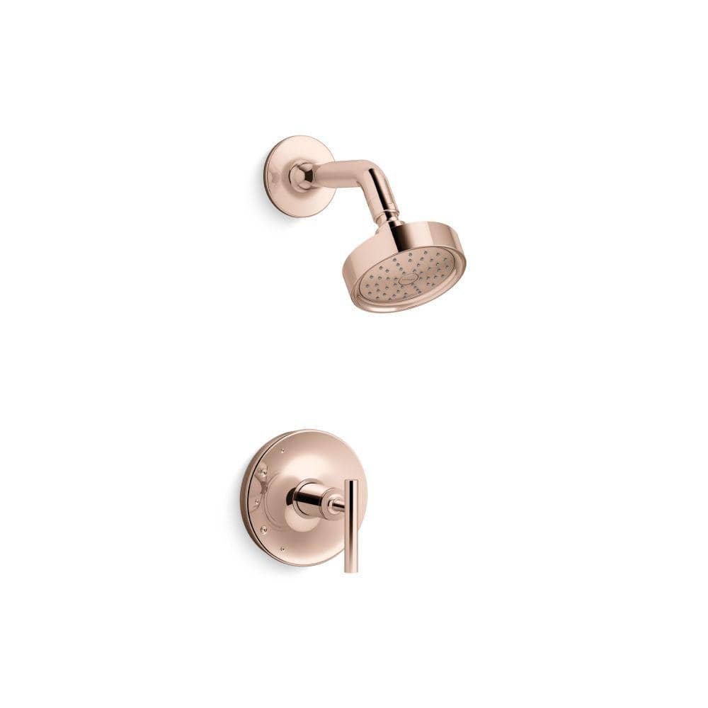 KOHLER Purist Lever 1-Handle Shower Trim in Vibrant Rose Gold (Valve ...