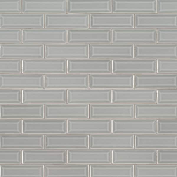 MSI Take Home Sample - Morning Fog Beveled 6 in. x 6 in. Glossy Ceramic ...