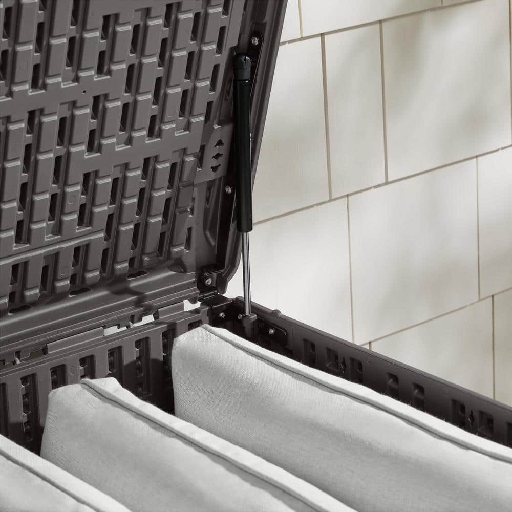 Hampton Bay HBDB110WLGGS-SL 110 Gal. Brown Resin Wood Look Outdoor ...