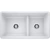 Blanco PRECIS Undermount Granite Composite 33 in. 60/40 Double Bowl ...