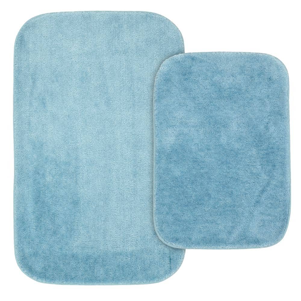 Garland Rug Traditional Basin Blue 2-Piece Washable Bathroom Rug Set ...