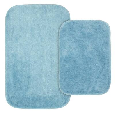 Garland Rug Traditional Basin Blue 3-Piece Washable Bathroom Rug Set ...