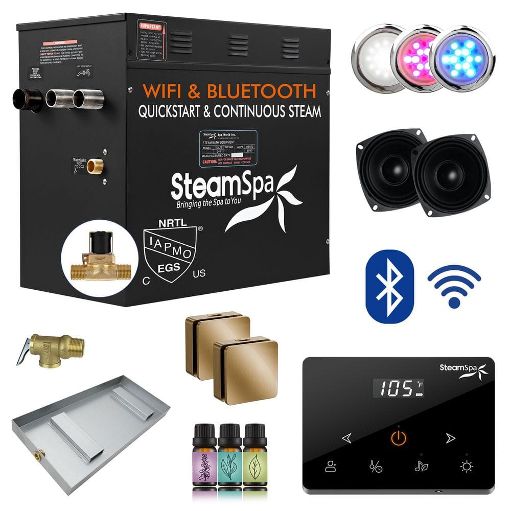 SteamSpa Black Series 12000-Watt Steam Generator with Advanced Touch ...