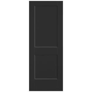 Masonite 30 in. x 80 in. 2-Panel Logan Single Bore Solid Core Jet Black ...