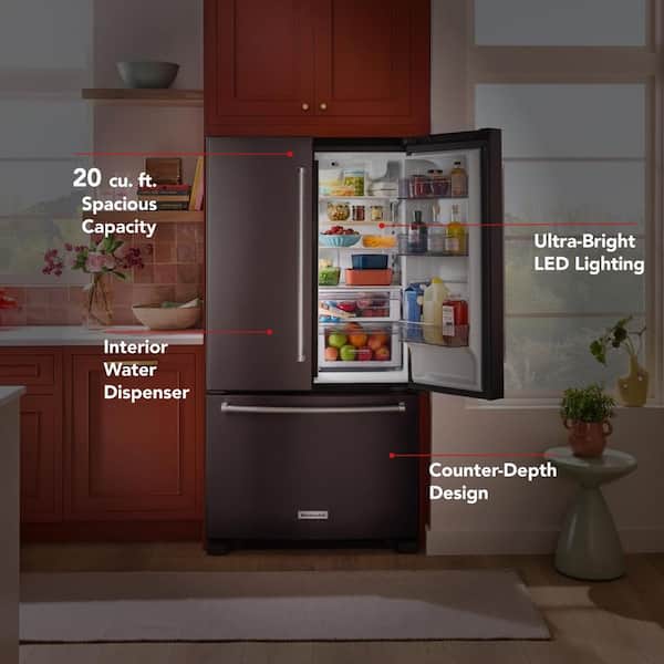 KitchenAid 36 in. 20 cu. ft. Counter Depth French Door Refrigerator in ...