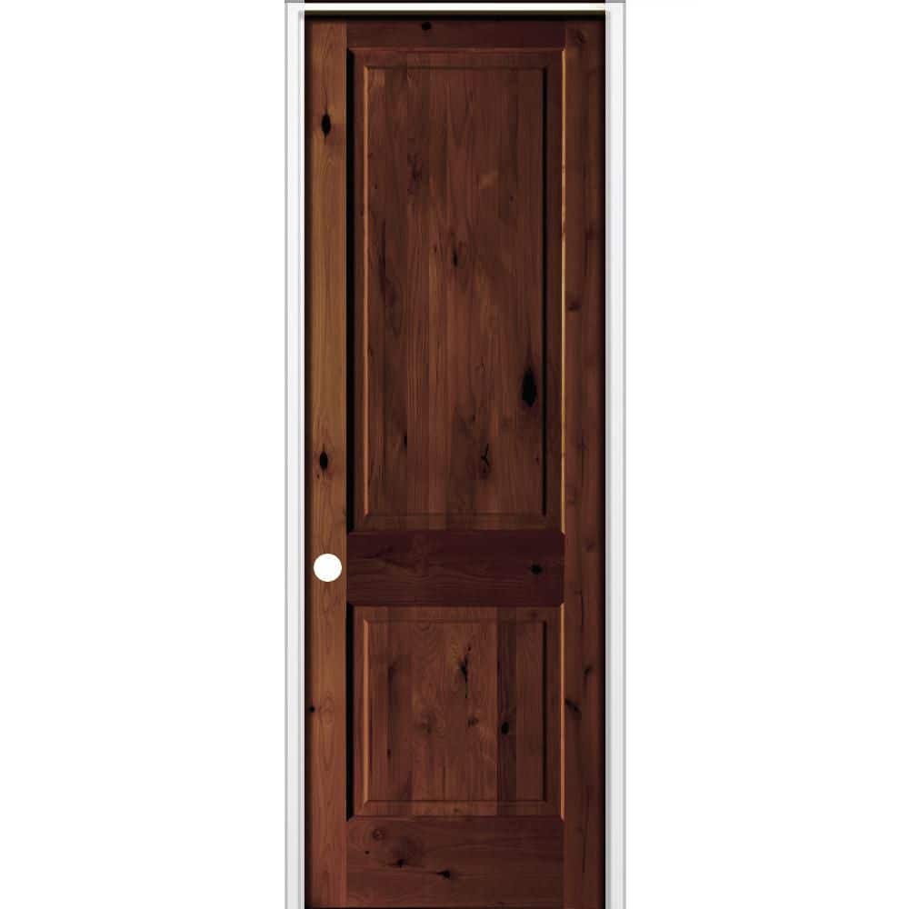 Krosswood Doors 32 in. x 96 in. Rustic Knotty Alder 2 Panel Square ...