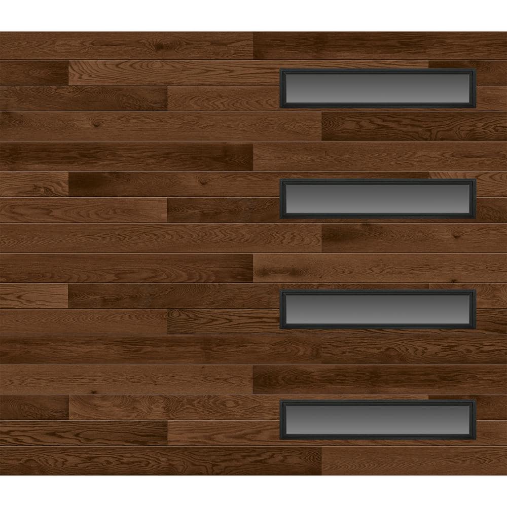 Clopay Modern Steel 8 ft. X 7 ft. 18.4 R-Value Insulated Wook Look ...