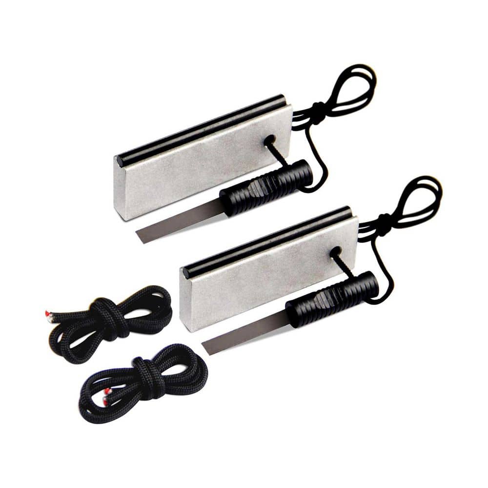Magnesium Fire Starter Kit (2-Pc) with Waterproof Fire Steel Pouch for ...