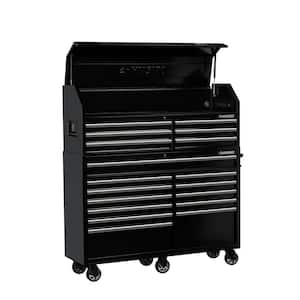 Husky 46 in W x 18.1 in D Standard Duty 14-Drawer Tool Chest and Top ...