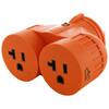 AC WORKS V-Duo Adapter L5-20P 20 Amp 125-Volt 3-Prong Plug to Two 5-20R ...