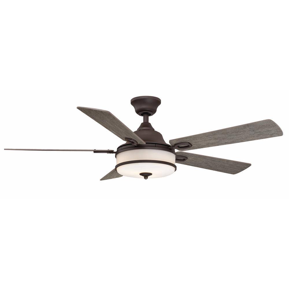 FANIMATION Stafford 52 in. Matte Greige Ceiling Fan with Light Kit and ...