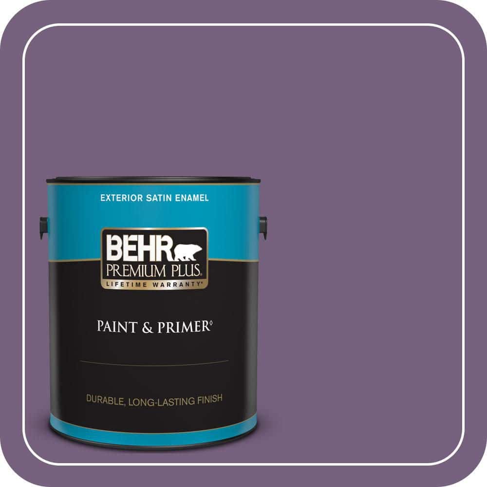BEHR PREMIUM PLUS 1 gal. #660D-6 Zinfandel Satin Enamel Exterior Paint ...