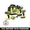 RYOBI ONE+ HP 18V Brushless Cordless 3-Tool Combo Kit w/Hammer Drill ...