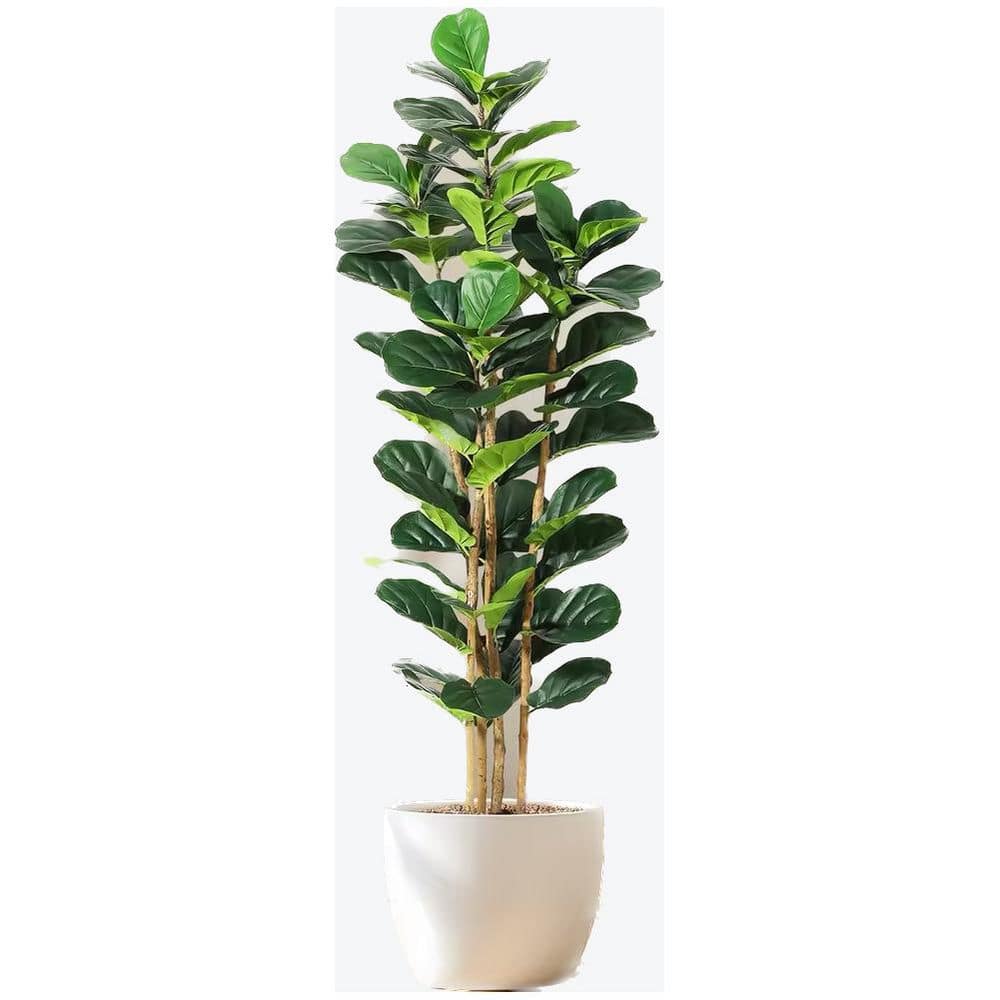 Garvee 6FT Artificial Fiddle Leaf Fig Tree with White Pot, Artificial ...