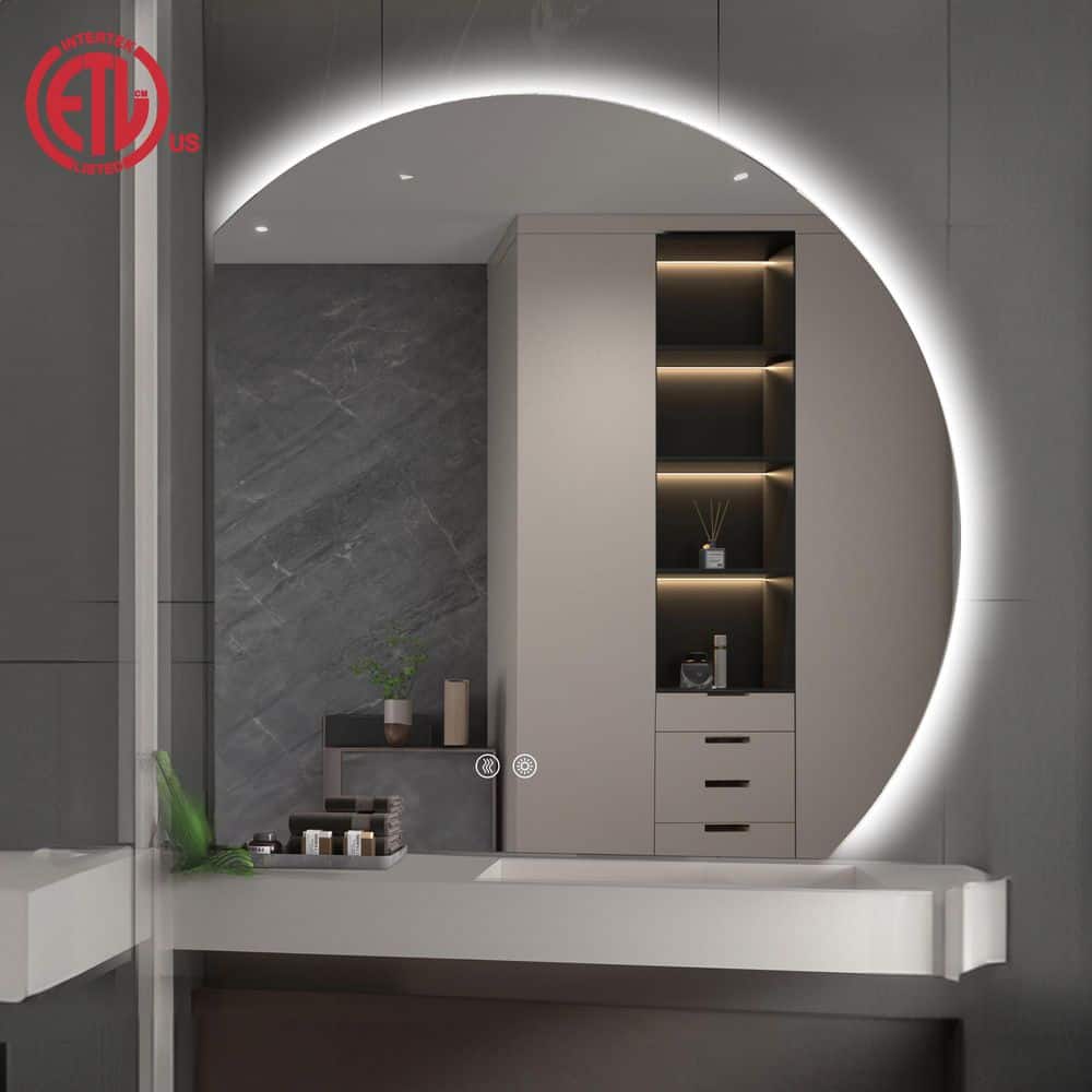 YULIKA 40 in. W x 40 in. H Novelty/Specialty Frameless Wall Bathroom ...