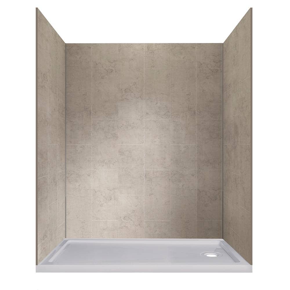 CRAFT + MAIN JETCOAT 32 in. x 60 in. x 78 in. Shower Kit in Shale with ...