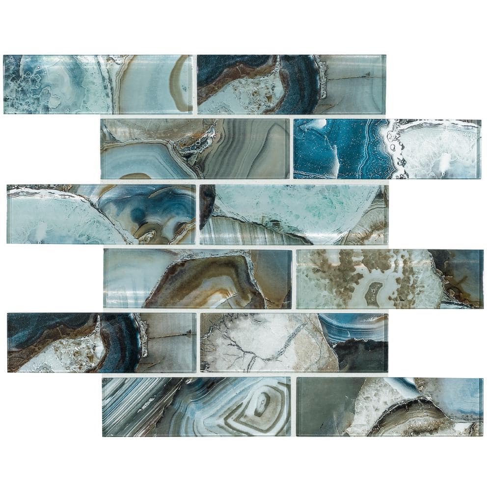 MSI Take Home Tile Sample - Night Sky Subway Green 4 in. x 4 in. Glass ...