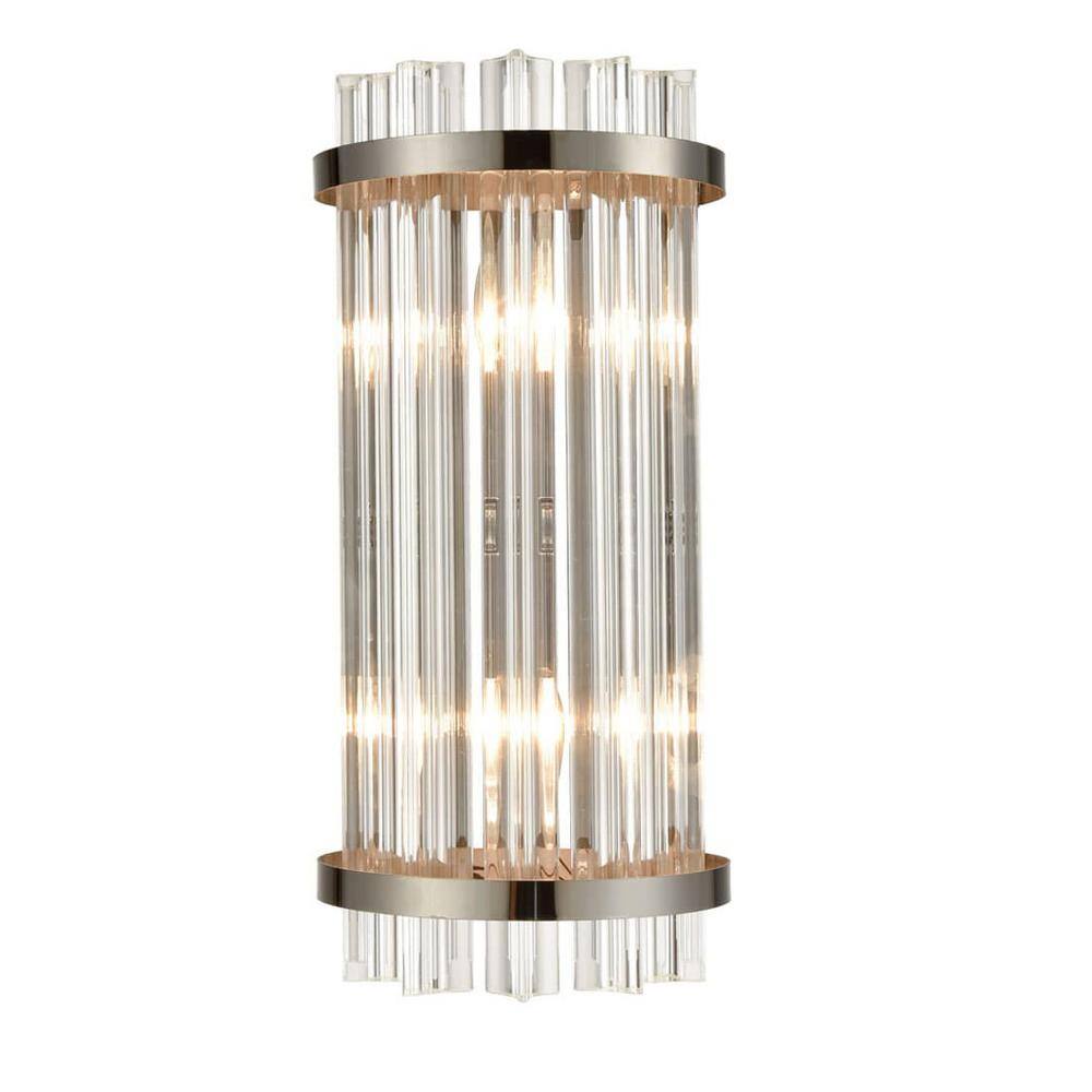 CLAXY 6.29 in. 2-Light Titanium black Modern Wall Sconce with Standard ...
