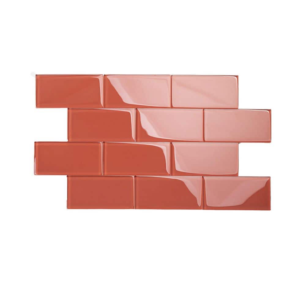 Giorbello Sunset 3 in. x 6 in. x 8 mm Glass Subway Tile (5 sq. ft./Case ...