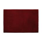 BounceComfort Plush Chenille Red 17 in. x 24 in. Memory Foam Bath Mat ...