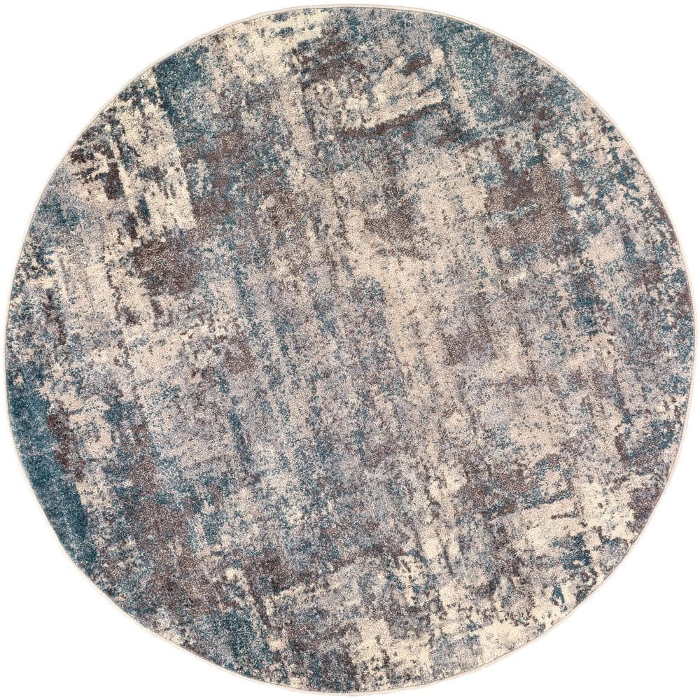 Livabliss Wellington Teal 8 ft. Round Indoor Area Rug S00161036344 ...