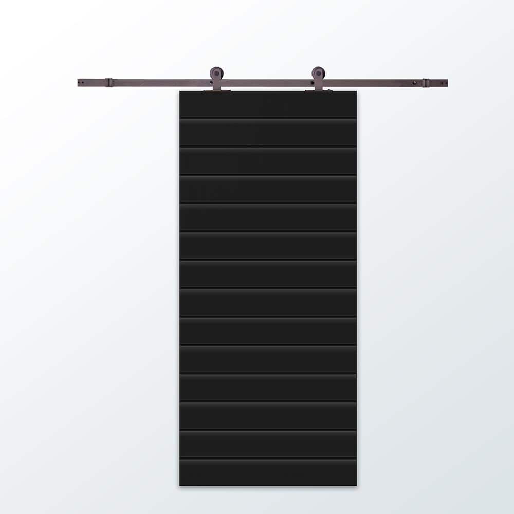 CALHOME 36 in. x 80 in. Black Stained Composite MDF Paneled Interior ...