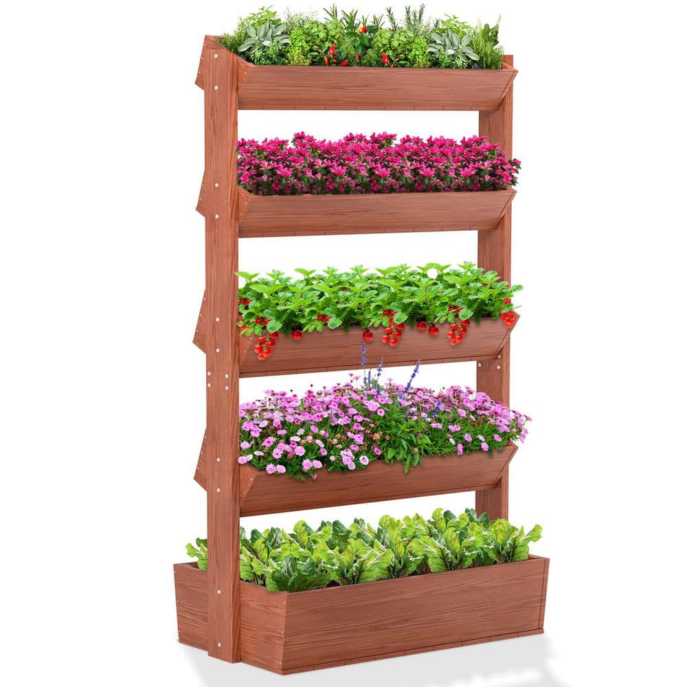 ABORON Vertical Wooden Raised Garden Bed 5-Tier Garden Planters ...