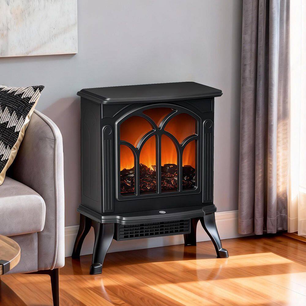 ToolCat 15 in. Freestanding Fireplace Heater 215 sq. ft. Electric Stove ...