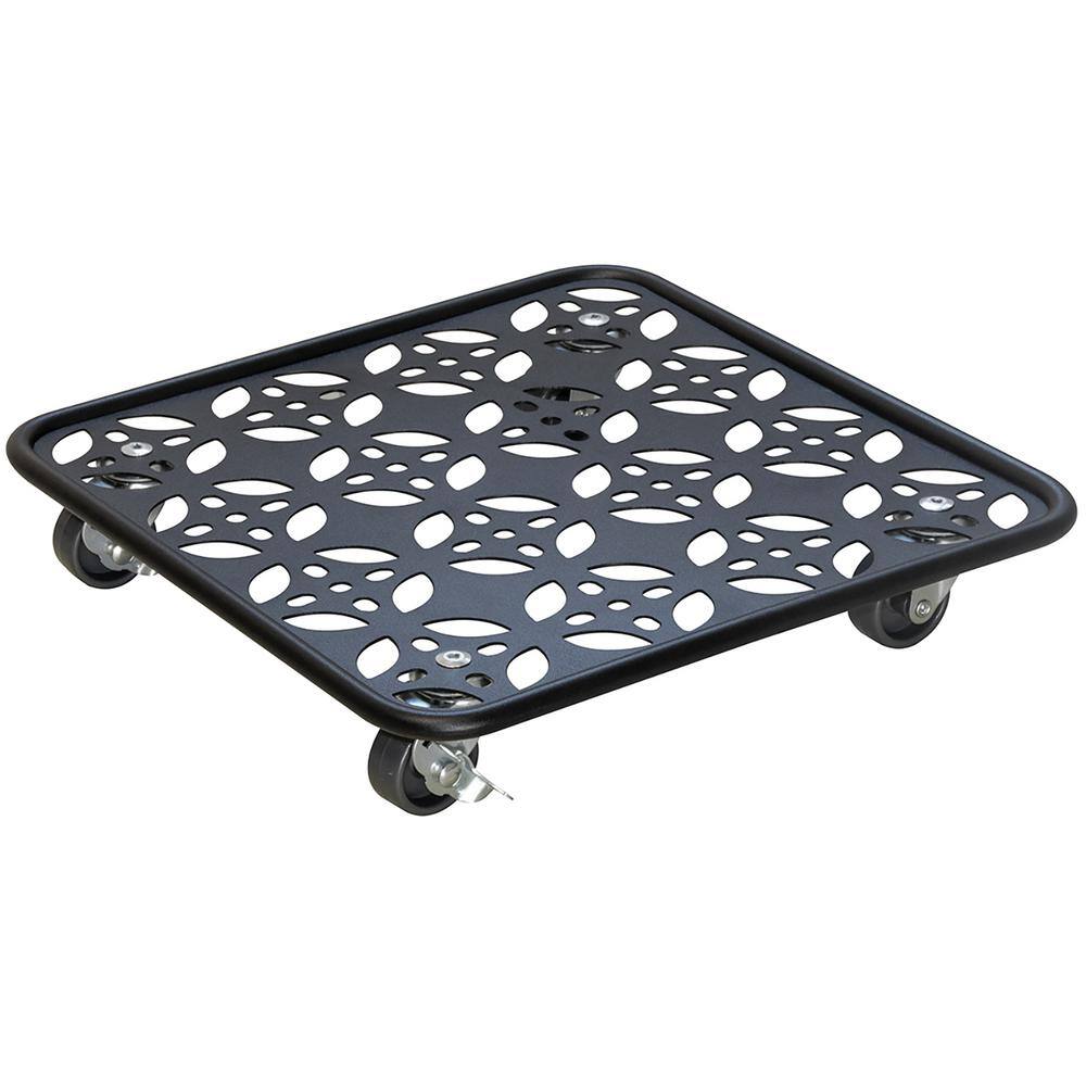 Wagner 11.8 in. Black Square Flower Steel Plant Caddy 64-0937 - The ...