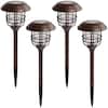 GIGALUMI LED Solar Bronze Path Lights with Aluminum Metal Outdoor (4 ...