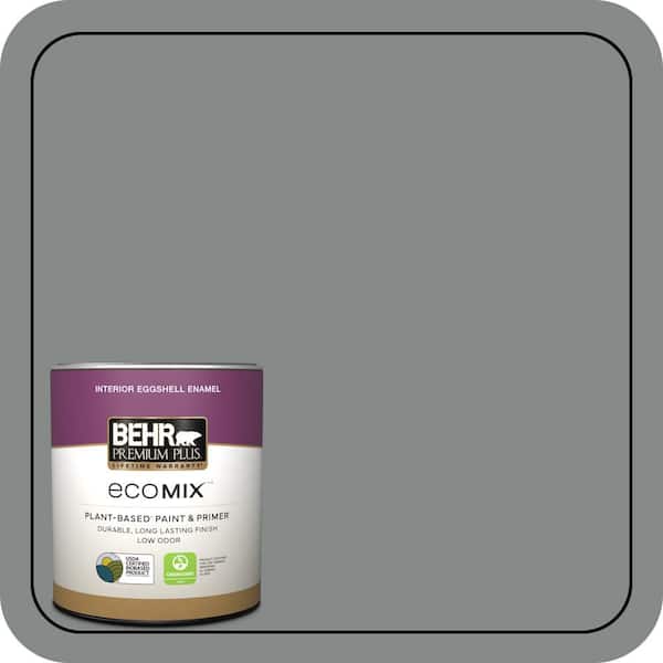 BEHR PREMIUM PLUS 1 qt. #N460-5 Slate Rock Eggshell Enamel EcoMix Plant ...
