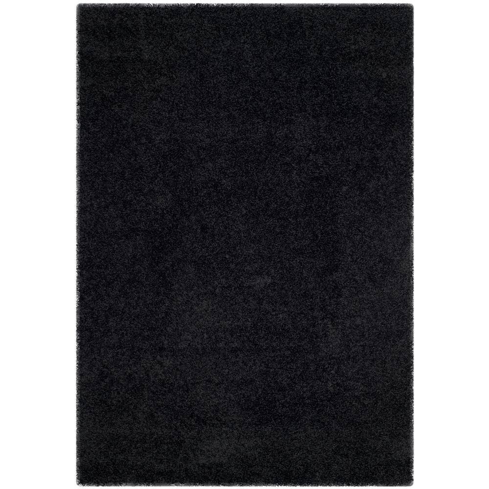SAFAVIEH Laguna Shag Black 5 ft. x 8 ft. Solid Area Rug SGL303L-5 - The ...