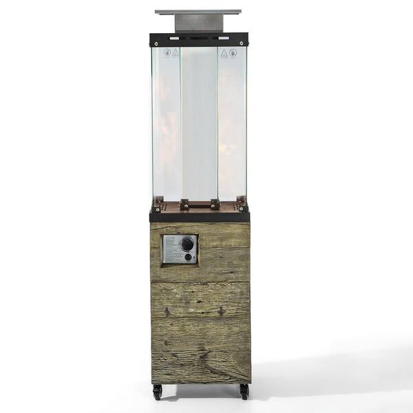61 in. 41,000 BTU Propane Gas Outdoor Fire Patio Standing Heater with ...