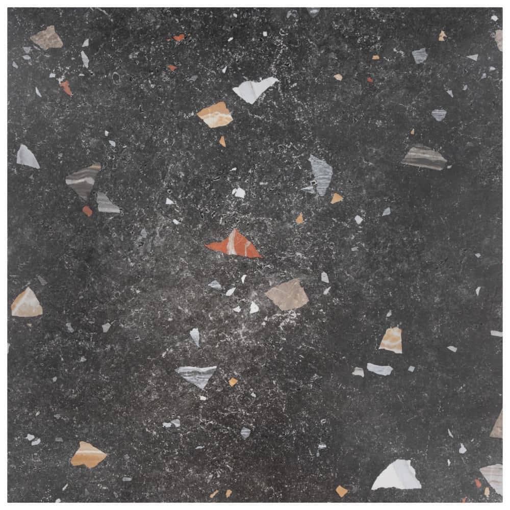 Merola Tile Sonar Black 6 in. x 6 in. Porcelain Floor and Wall Take ...