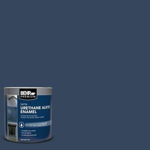 BEHR PREMIUM 1 gal. #MQ5-54 Compass Blue Urethane Alkyd Satin Enamel ...