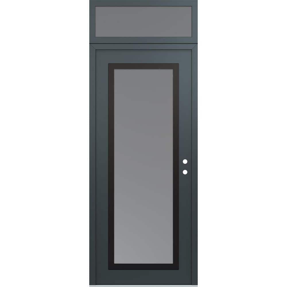 Tessari Doors C1 36 in. x 96 in. Black P Left-Hand/Inswing Frosted ...
