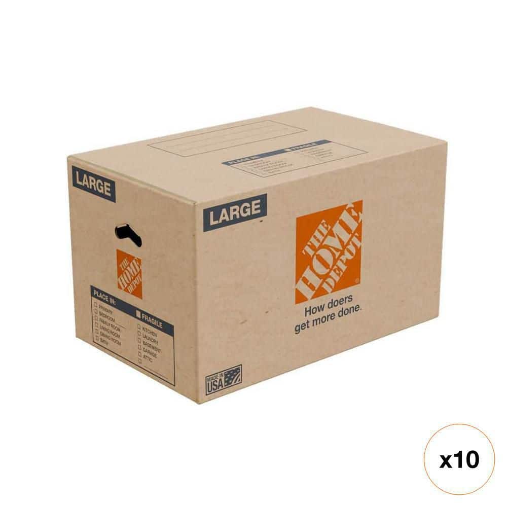 The Home Depot Large Moving, Shipping, and Packing Box with Handles (10 ...