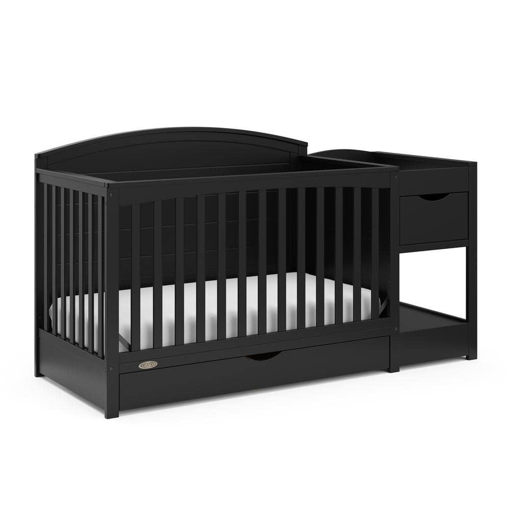 Graco Bellwood Black 5-in-1 Convertible Crib and Changer 04686-61B ...