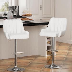 VECELO Metal Bar Stools (Set of 4) Adjustable Swivel Counter Stools ...