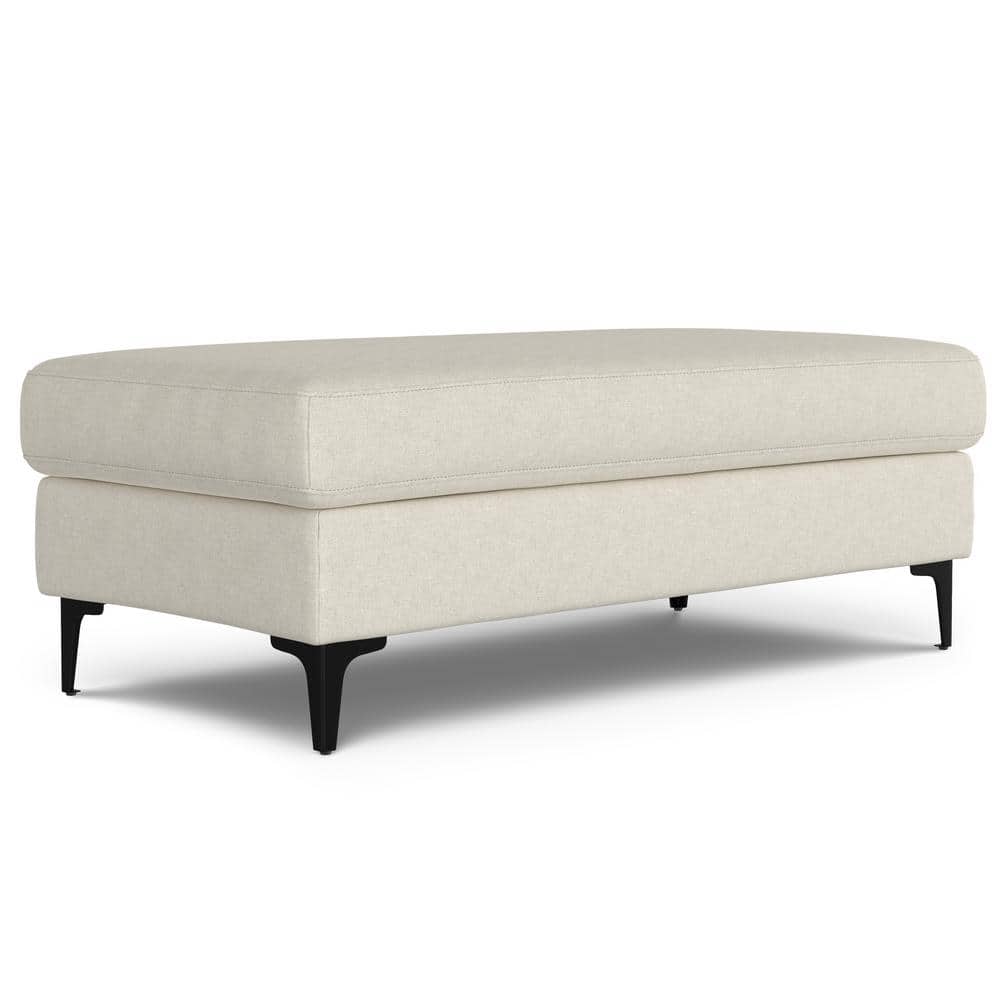 Simpli Home Ava Large Rectangular Ottoman in Tightly Woven Performance ...