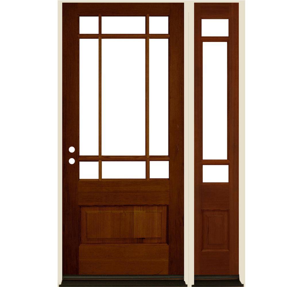 Krosswood Doors 36 in. x 80 in. 3/4 Prairie-Lite English Chestnut Stain ...