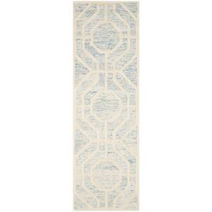 SAFAVIEH Cambridge Light Blue/Ivory 3 ft. x 8 ft. Border Distressed ...