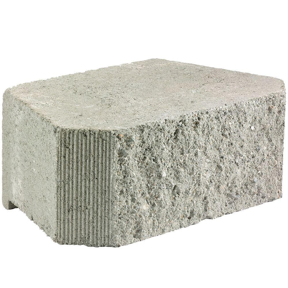 Pavestone 6 in. x 16 in. x 10 in. Pewter Concrete Retaining Wall Block ...