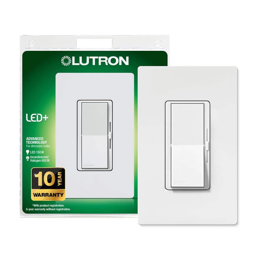 Lutron Diva LED+ Dimmer Switch with Wallplate for Dimmable LED Bulbs ...